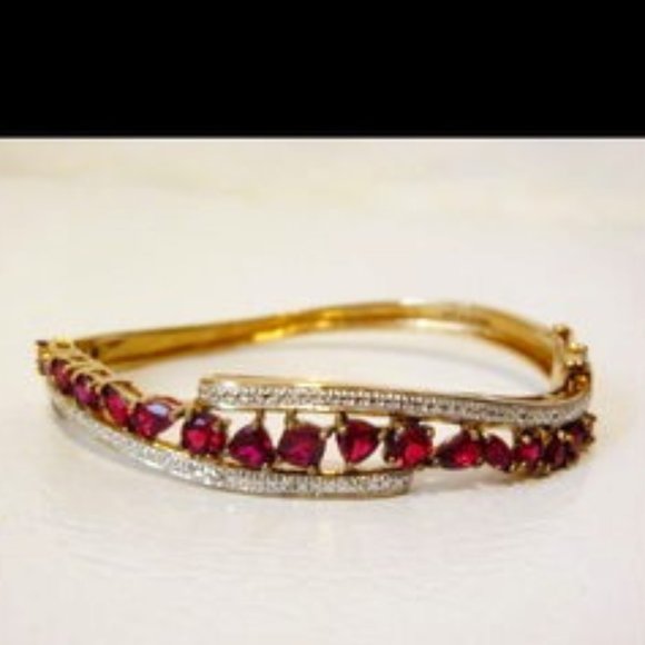Technibond | Jewelry | Rare Technibond Created Ruby Hinged Bracelet ...